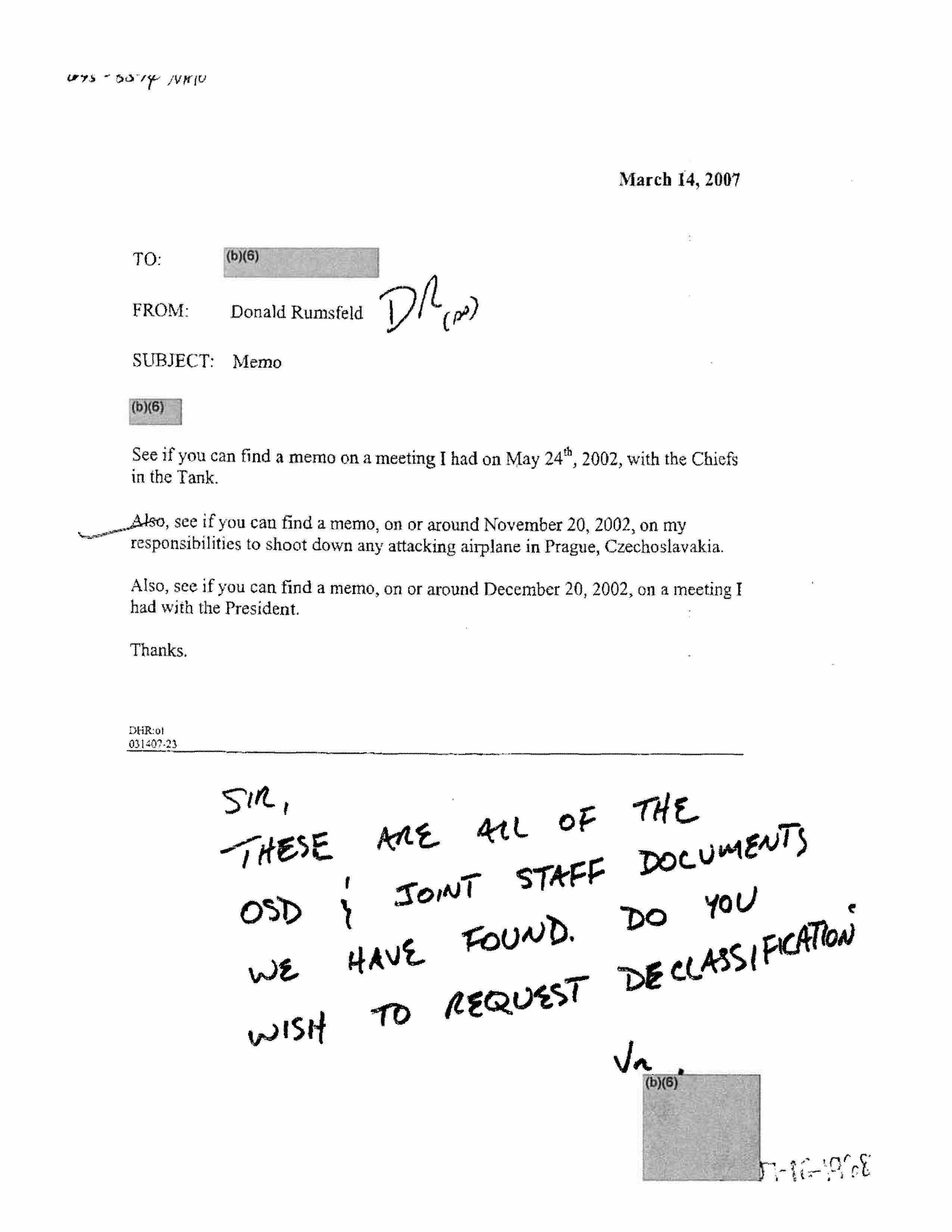 Document Friday: How Donald Rumsfeld Cut the Queue to get DOD Documents ...